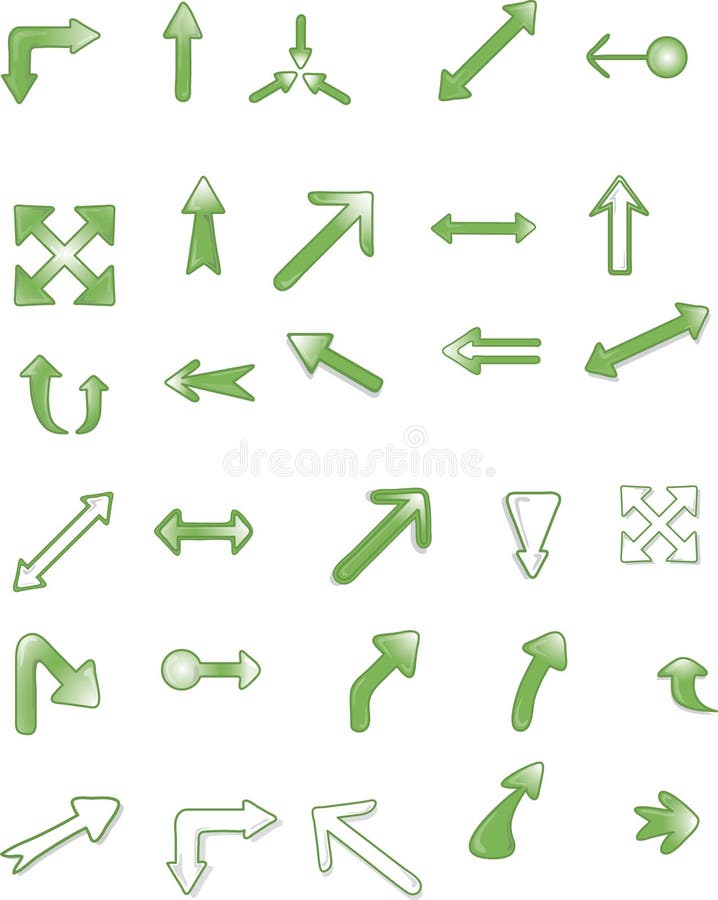 Arrow symbols or icons stock vector. Illustration of button - 4001304