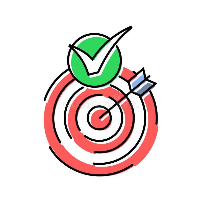 Arrow Target Check Mark Color Icon Vector Illustration Stock Vector ...