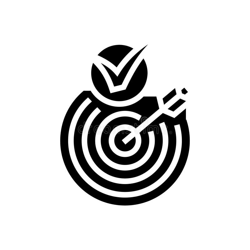 Arrow Target Check Mark Glyph Icon Vector Illustration Stock Vector ...