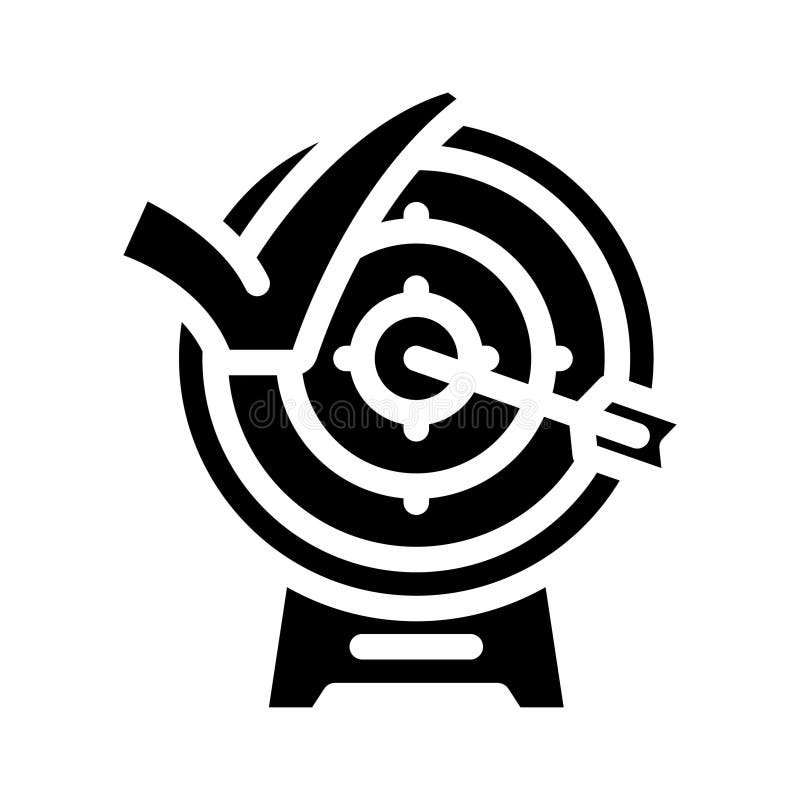 Arrow Target Check Mark Glyph Icon Vector Illustration Stock ...