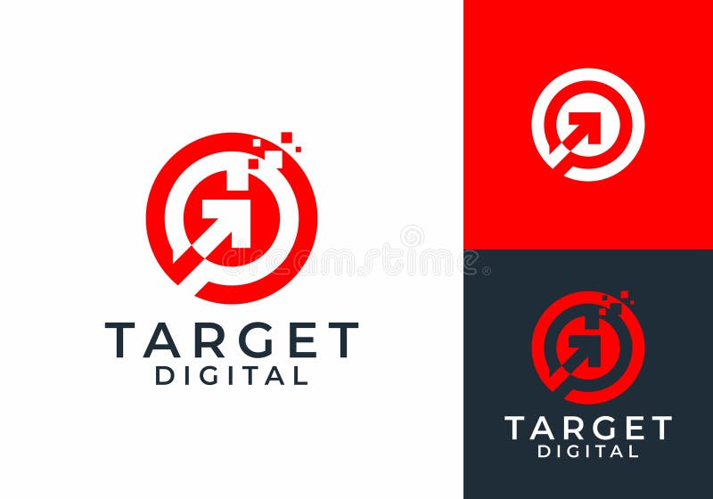 Arrow on Target Digital Technology Logo Vector Design Stock Vector ...