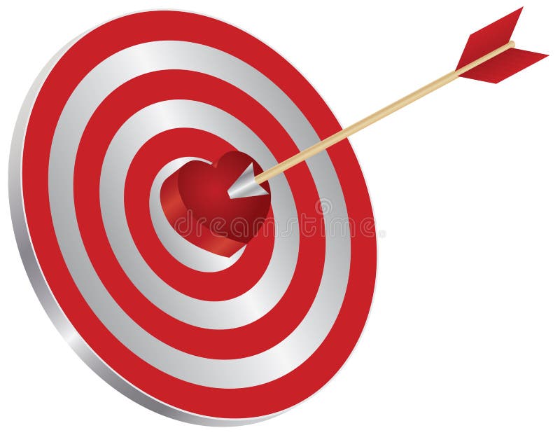 Arrow on Target Heart Bullseye Illustration Stock Vector - Illustration ...
