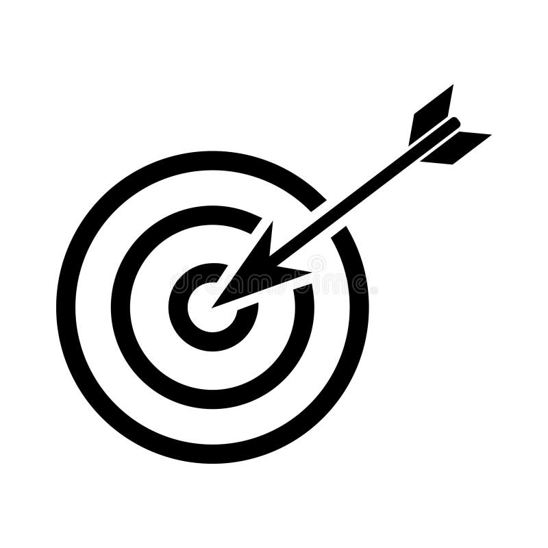 Arrow in target - icon stock vector. Illustration of vector - 305093663