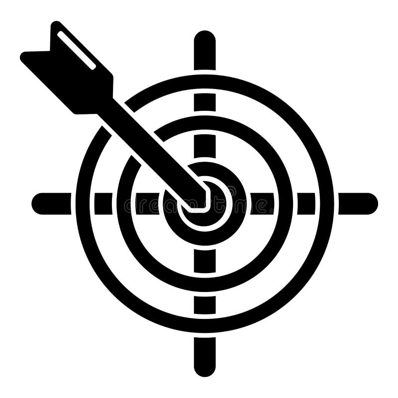 Arrow Hit the Target Icon White Stock Vector - Illustration of ...