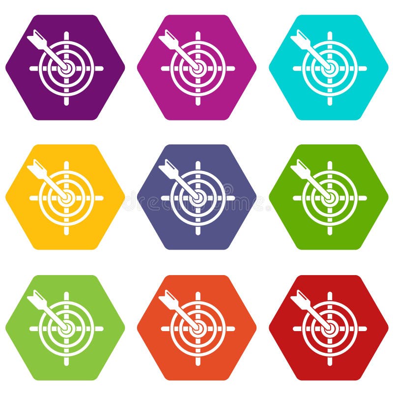Arrow Target Icons Set 9 Vector Stock Vector - Illustration of accurate ...