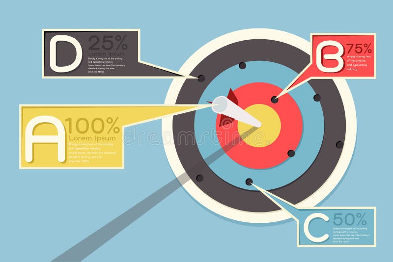 Arrow and Target Infographics Stock Vector - Illustration of excellence ...