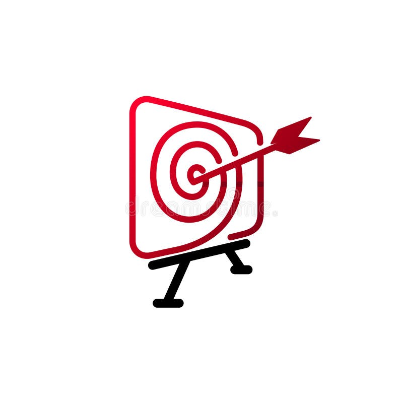 Arrow Target Logo with Rectangle Shape, Line Style Stock Vector ...