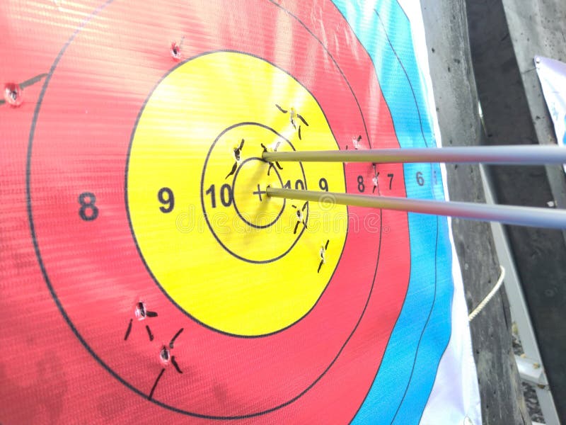 Arrow Targets. about the Target Right in the Middle of the Point Stock ...