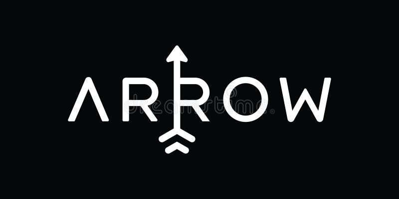 Arrow Text Logo, Typographic Design Vector Template. Stock Illustration ...