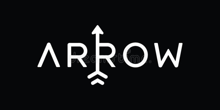 Arrow Text Logo, Typographic Design Vector Template. Stock Illustration ...