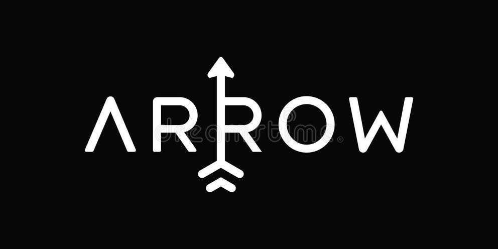 Arrow Text Logo, Typographic Design Vector Template. Stock Illustration ...