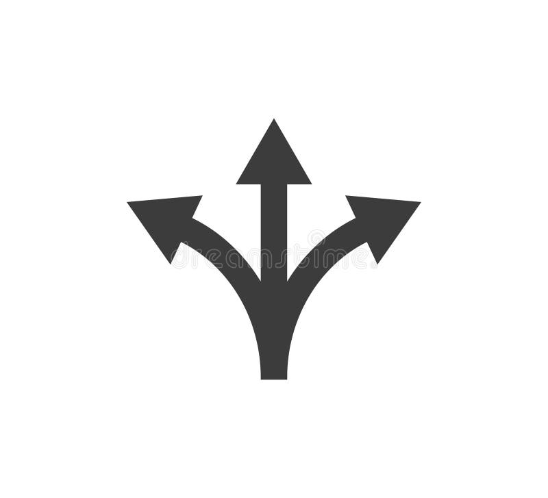 Arrow, Three Way, Direction Icon. Vector Illustration, Flat Design ...