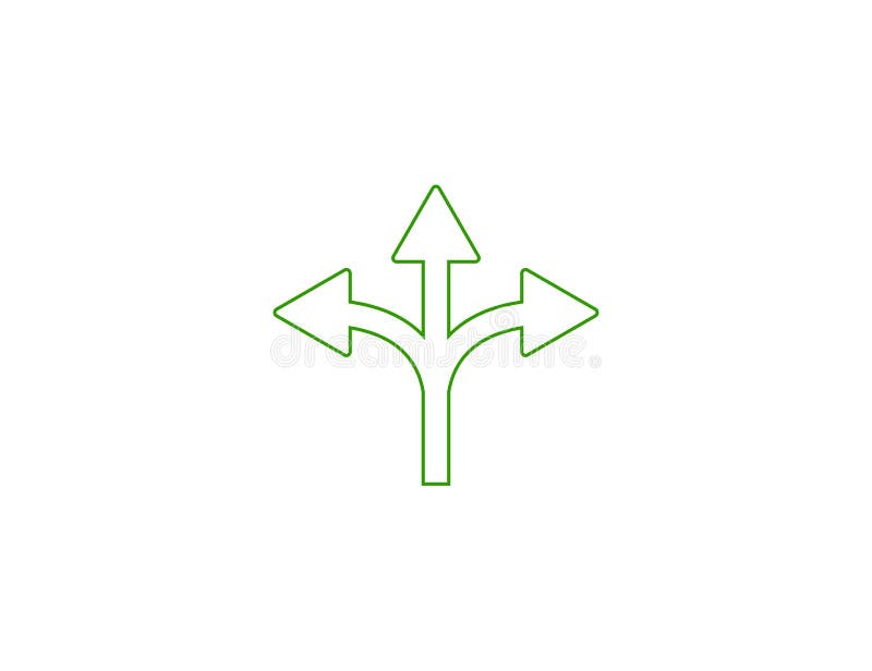 Arrow, Three Way, Direction Icon. Vector Illustration. Flat Design ...