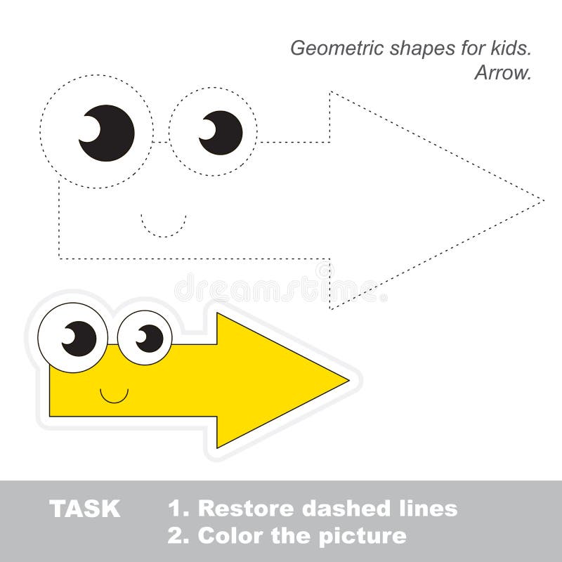 Arrow To Be Traced Vector Trace Game Stock Illustrations – 8 Arrow To ...
