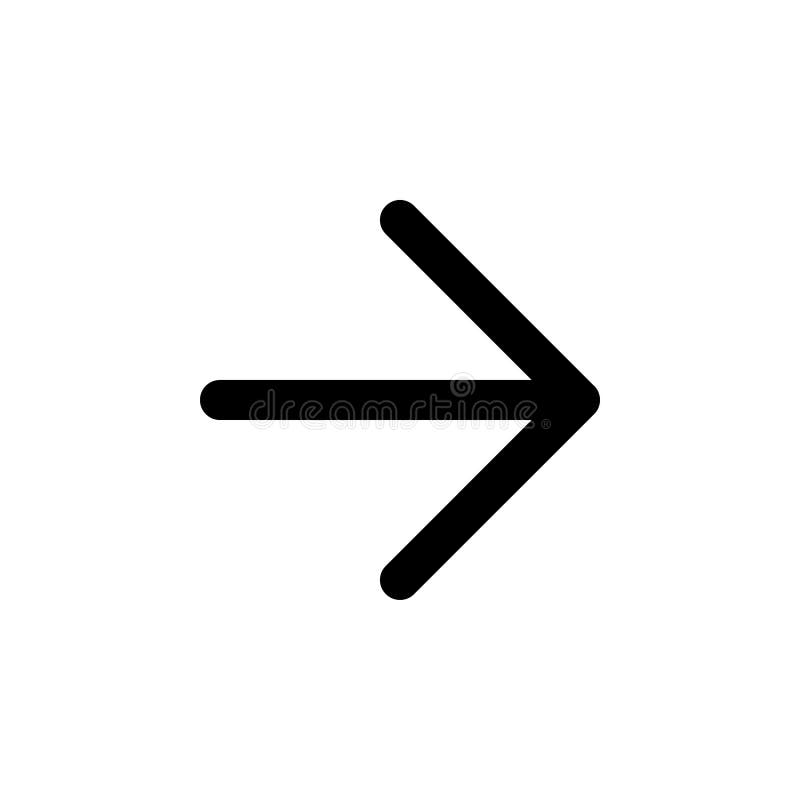 Arrow To the Right, Simple Web or Mobile Interface Vector Icon Stock ...