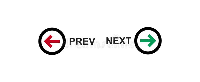 Previous and Next Buttons. Control Interface 3d Sign Stock Vector - Illustration of icon, back ...