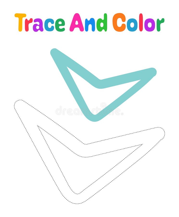 Arrow Tracing Worksheet for Kids Stock Vector - Illustration of color ...