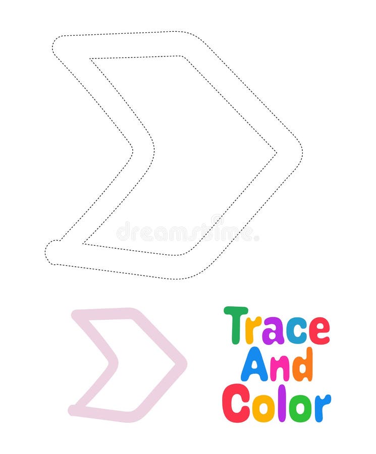 Arrow Tracing Worksheet for Kids Stock Vector - Illustration of ...