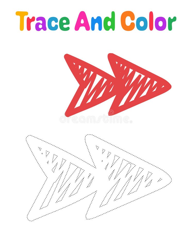 Arrow Tracing Worksheet for Kids Stock Vector - Illustration of game ...