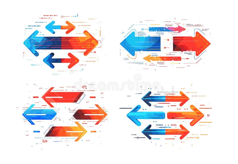 Arrow Transfers Cartoon Vector Concepts. Route Range Movement ...