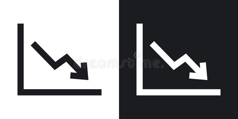 Arrow Trend-down Icon Isolated on White Background Stock Vector ...