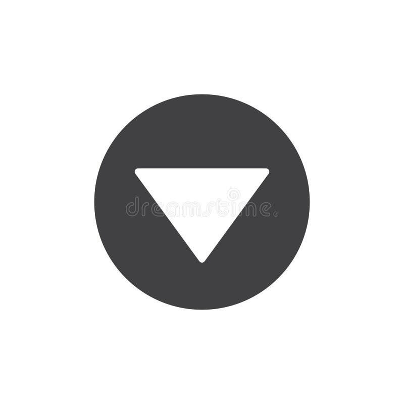 Arrow Triangle Down Line Icon Stock Vector - Illustration of icon ...