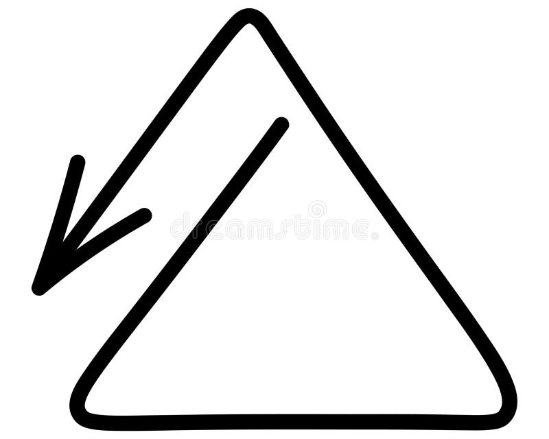 Arrow Triangle. Sketch. Pointer Twists Along Triangle and Points Down ...