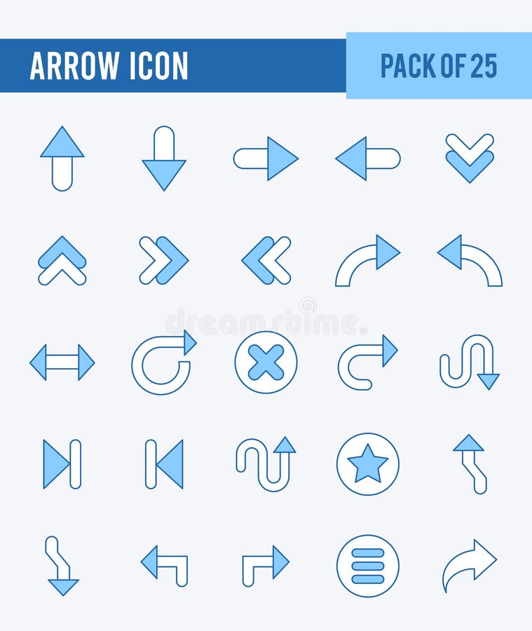 25 Arrow. Two Color Icons Pack. Vector Illustration Stock Vector ...
