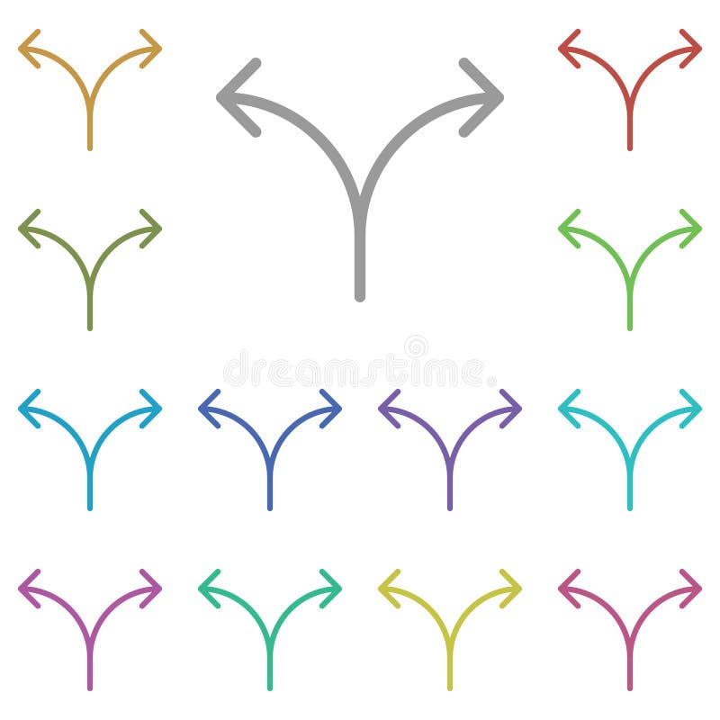 Split Arrow Two Ways Stock Illustrations – 75 Split Arrow Two Ways ...