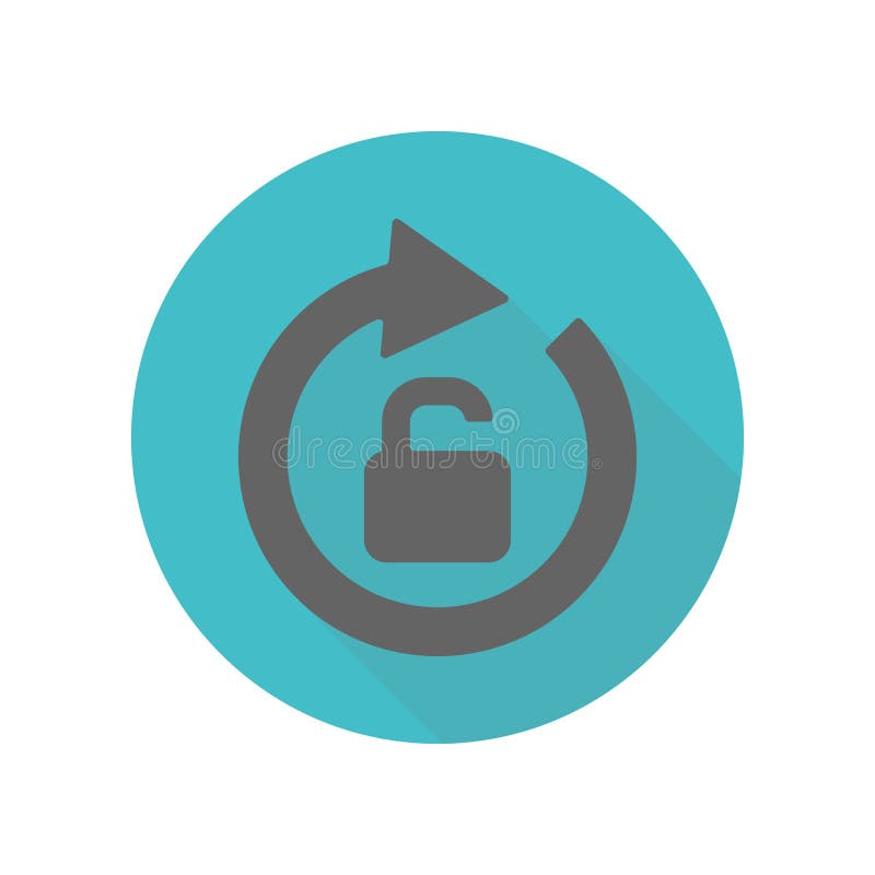 Arrow, Unlock Long Shadow Icon. Simple Glyph, Flat Vector of Arrow ...