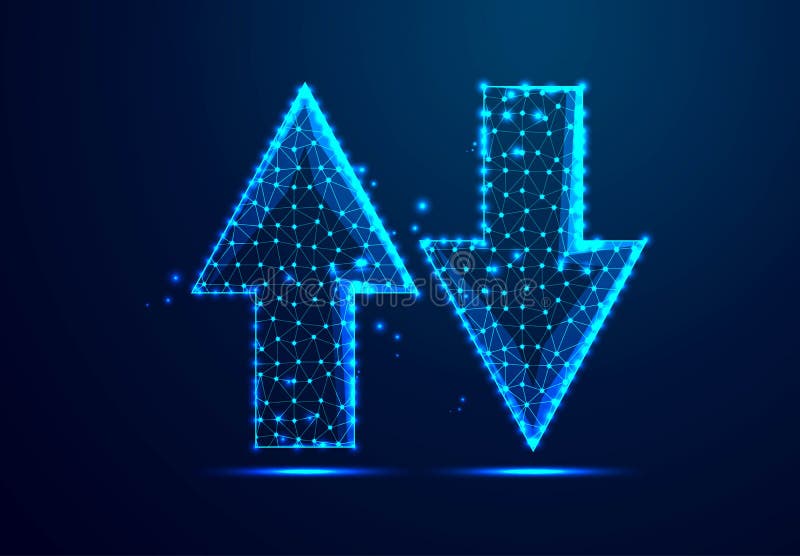 ..arrow Up and Arrow Down. Upload, Downloading Data Concept. Growth and ...