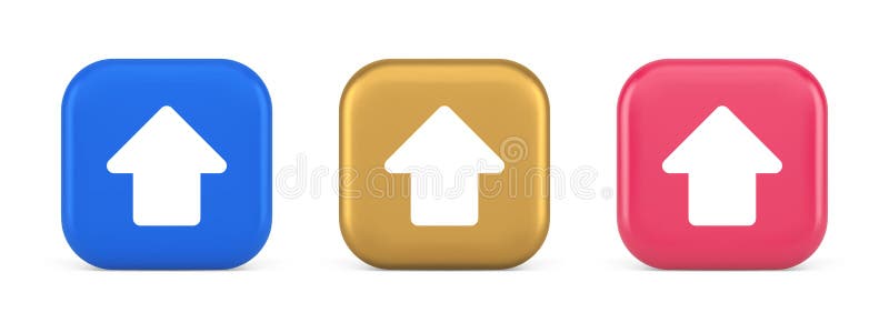 Arrow Up Button Directional Pointer Cyberspace Cursor 3d Realistic Icon ...