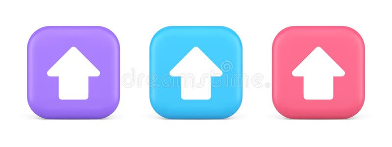 Arrow Up Button Directional Pointer Cyberspace Cursor 3d Realistic Icon ...