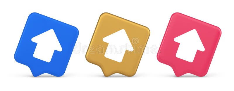 Arrow Up Button Directional Pointer Cyberspace Cursor 3d Realistic ...