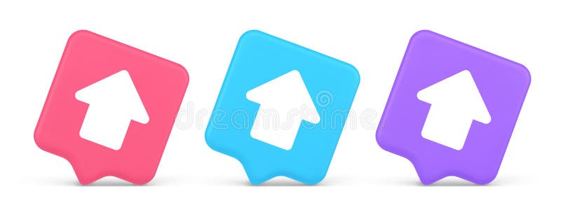 Arrow Up Button Directional Pointer Cyberspace Cursor 3d Realistic ...