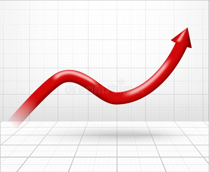 Arrow up dimensional graph stock illustration. Illustration of ...
