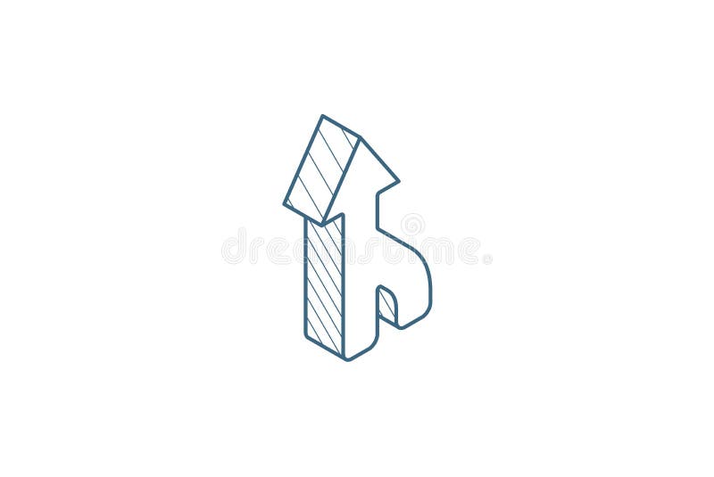 Three-way Direction Arrow Isometric Icon. 3d Line Art Technical Drawing ...