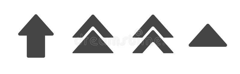 Arrow Up Direction Icon Simple, Swipe Upward Navigation Vector Sign Symbol Pictogram Graphic Set ...