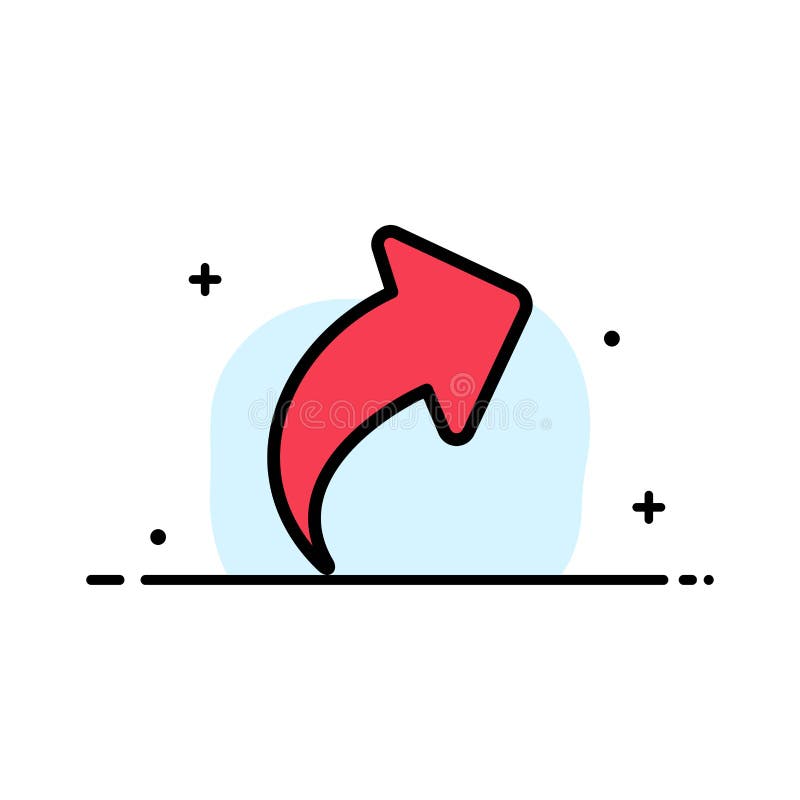 Arrow, Up, Direction, Right Business Flat Line Filled Icon Vector ...
