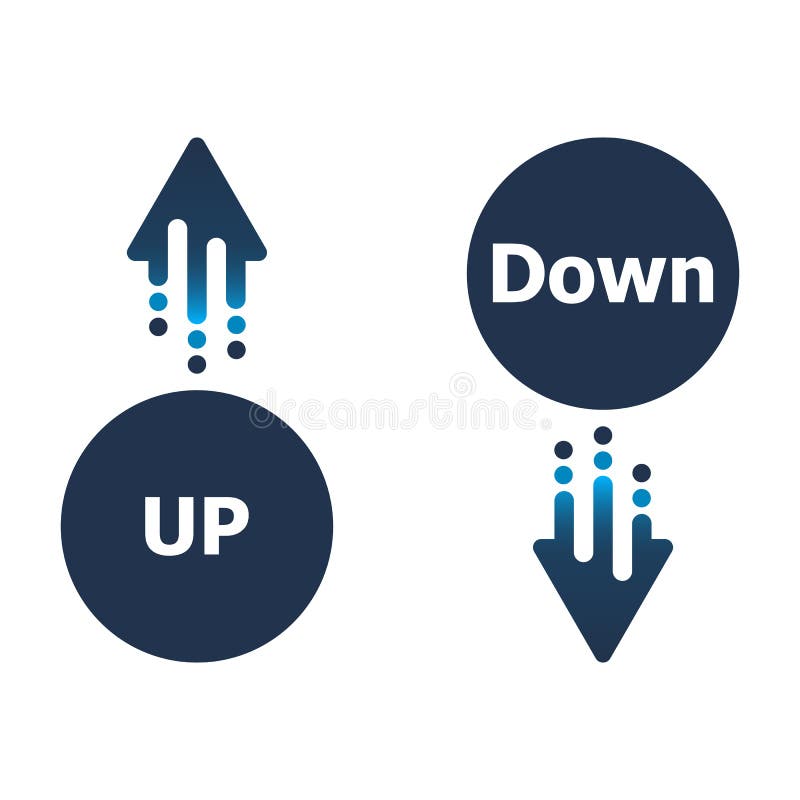 Arrow up and down icon stock vector. Illustration of recession - 182469663