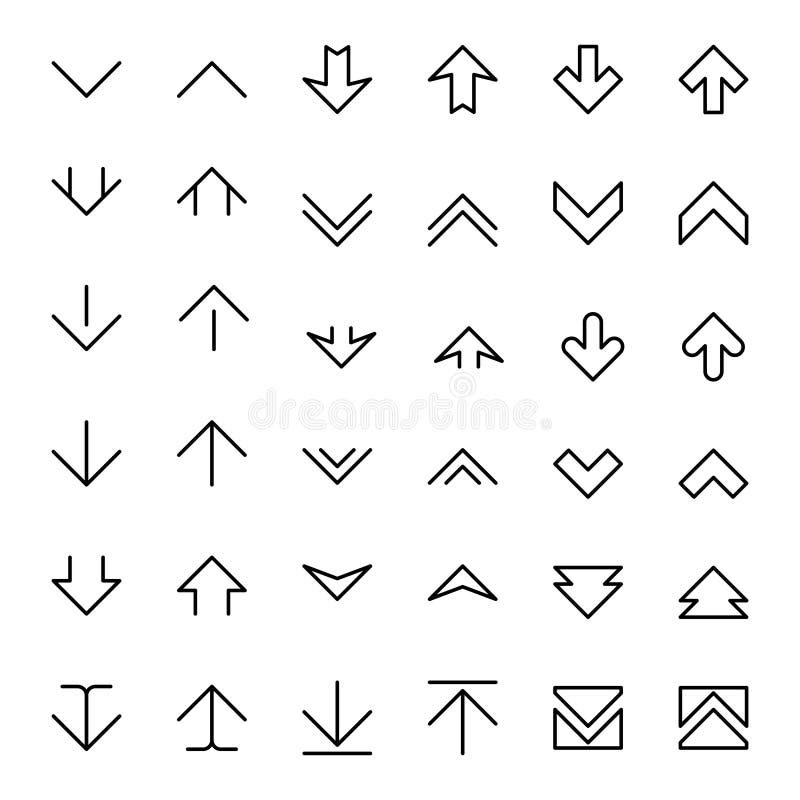 Single direction arrow set stock vector. Illustration of forward ...