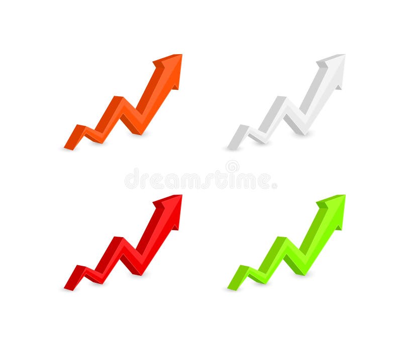 Arrow up graph icon stock vector. Illustration of white - 214219370
