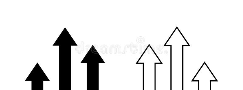 Arrow Up. Growing Arrow. Vector Isolated Elements. Black Isolated Arrow ...