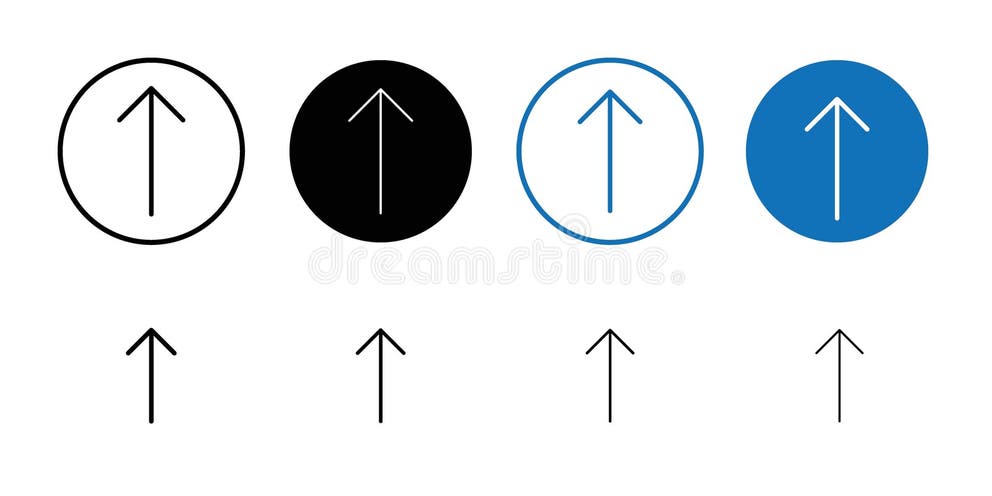 Arrow Up Icon Outline Vector for Web Ui Stock Vector - Illustration of ...