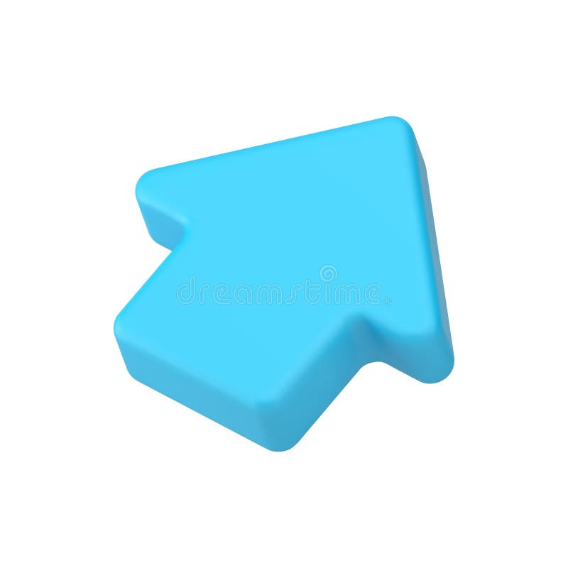 Arrow Up Right Diagonal Direction Blue Isometric Perspective Pointer 3d ...