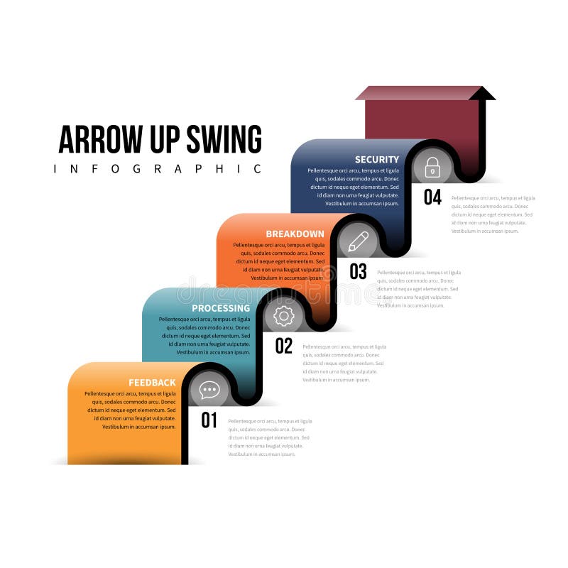 Arrow Up Swing Infographic stock vector. Illustration of concept - 84718576