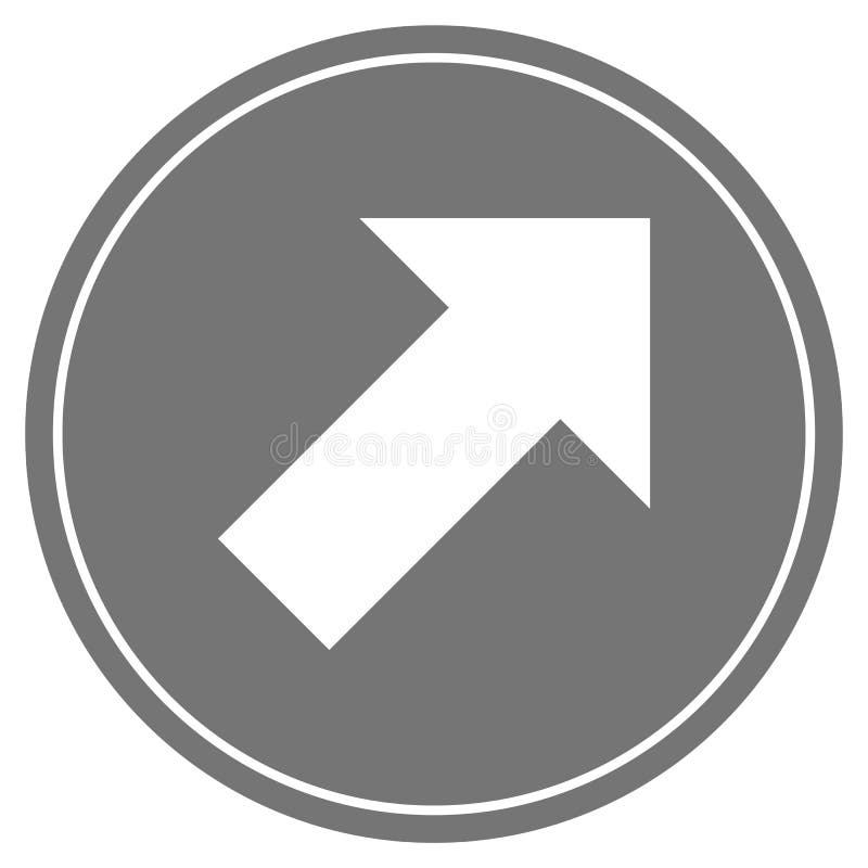 Arrow Up Symbol on Grey Button with White Frame Stock Illustration ...