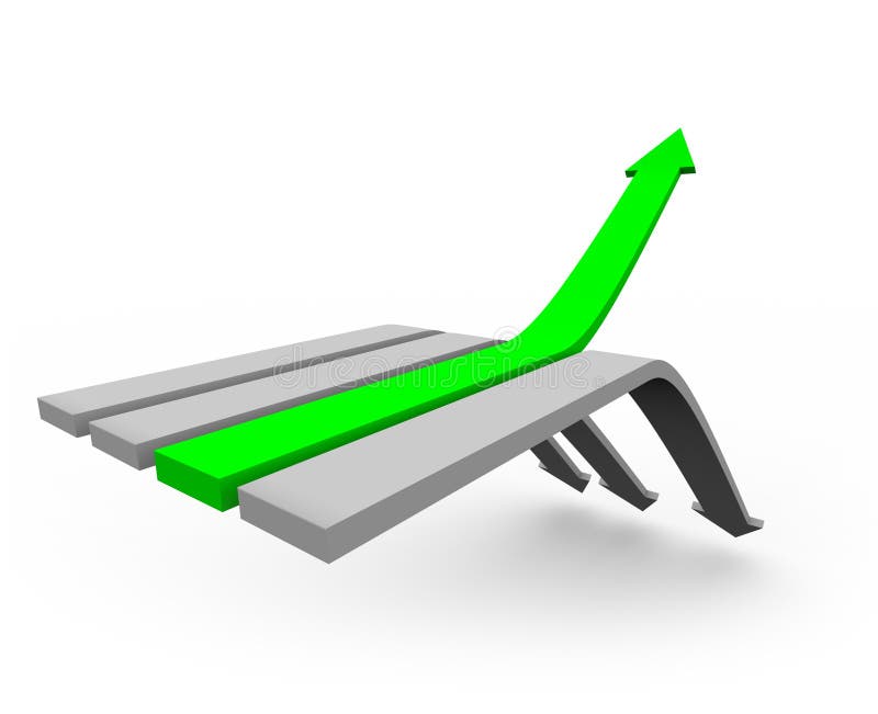 Progress Arrow Jumps Over Perfection Move Forward Improve Stock ...