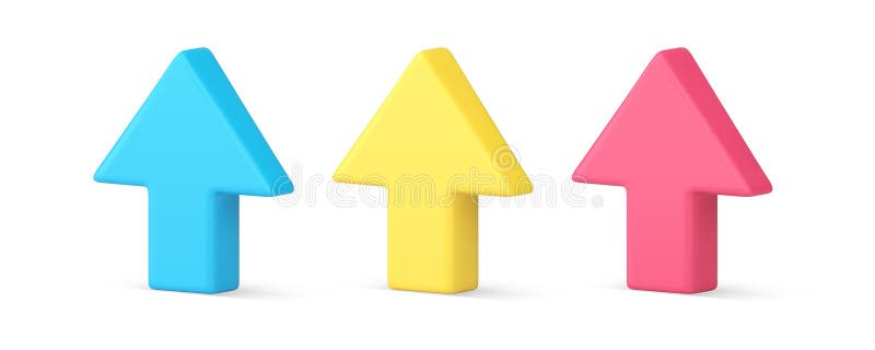 Arrow Up Upward Direction Glossy Perspective Pointer Isometric 3d Icon ...