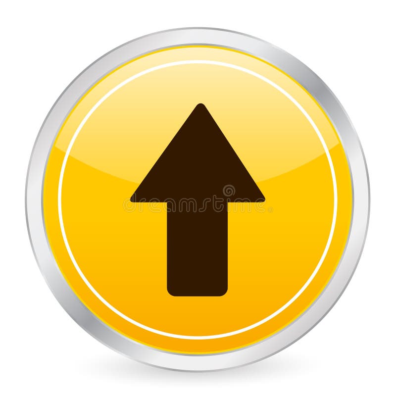 Arrow Up Yellow Circle Icon Stock Vector - Illustration of grey, metal ...